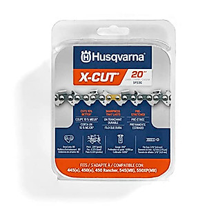 Husqvarna X-Cut SP33G 20 Inch Chainsaw Chain.325" Pitch.050" Gauge, 80 Drive Links, Highly Durable, Pre-Stretched Chainsaw Blade Replacement with Superior Lubrication and Low Kickback, Gray