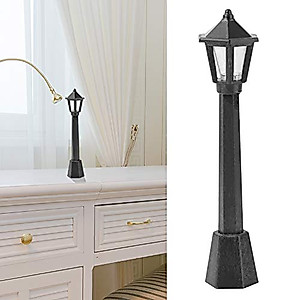 EXCEART 8Pcs Mini Street Post Lights Model Railway Train Lamp Post Lights Miniature Christmas Village Pathway Lantern Post for DIY Dollhouse Micro Landscape Fairy Garden Accessories