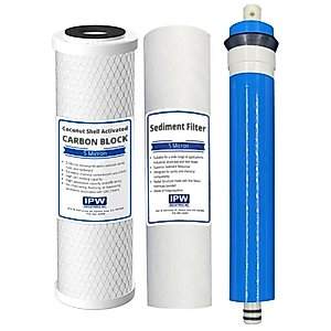Hydro Logic Stealth RO100 Compatible Three Filter Pack - 100 GPD RO Membrane, Carbon, Sediment Filter for Hydrologic Systems by IPW Industries Inc