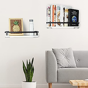 NOBLE DUCK Floating Shelves for Bathroom, Wall Mounted Storage Hanging Shelf for Kitchen, Home Decor(Set of 2)