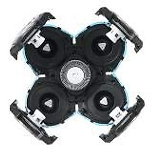 Shaver Blade Heads for 5 Heads Razor Blade Heads, Electric Razor Head Replacement Blades Beard Cutter Easy Install for Head and Face (Black)