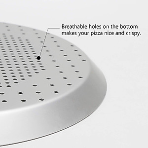 Beasea Pizza Pan with Holes, 14 Inch &16 Inch Nonstick Pizza Tray for Oven, Carbon Steel Round Pizza Bakeware Sheet for Restaurants and Homemade Oven Baking Supplies