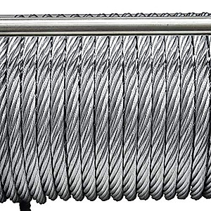 Superwinch 1595200 Tiger Shark 9500 12V DC Winch 9,500lb/4,309kg Single Line Pull with Roller Fairlead, 21/64" x 95' Steel Wire Rope, Corded Handheld Remote