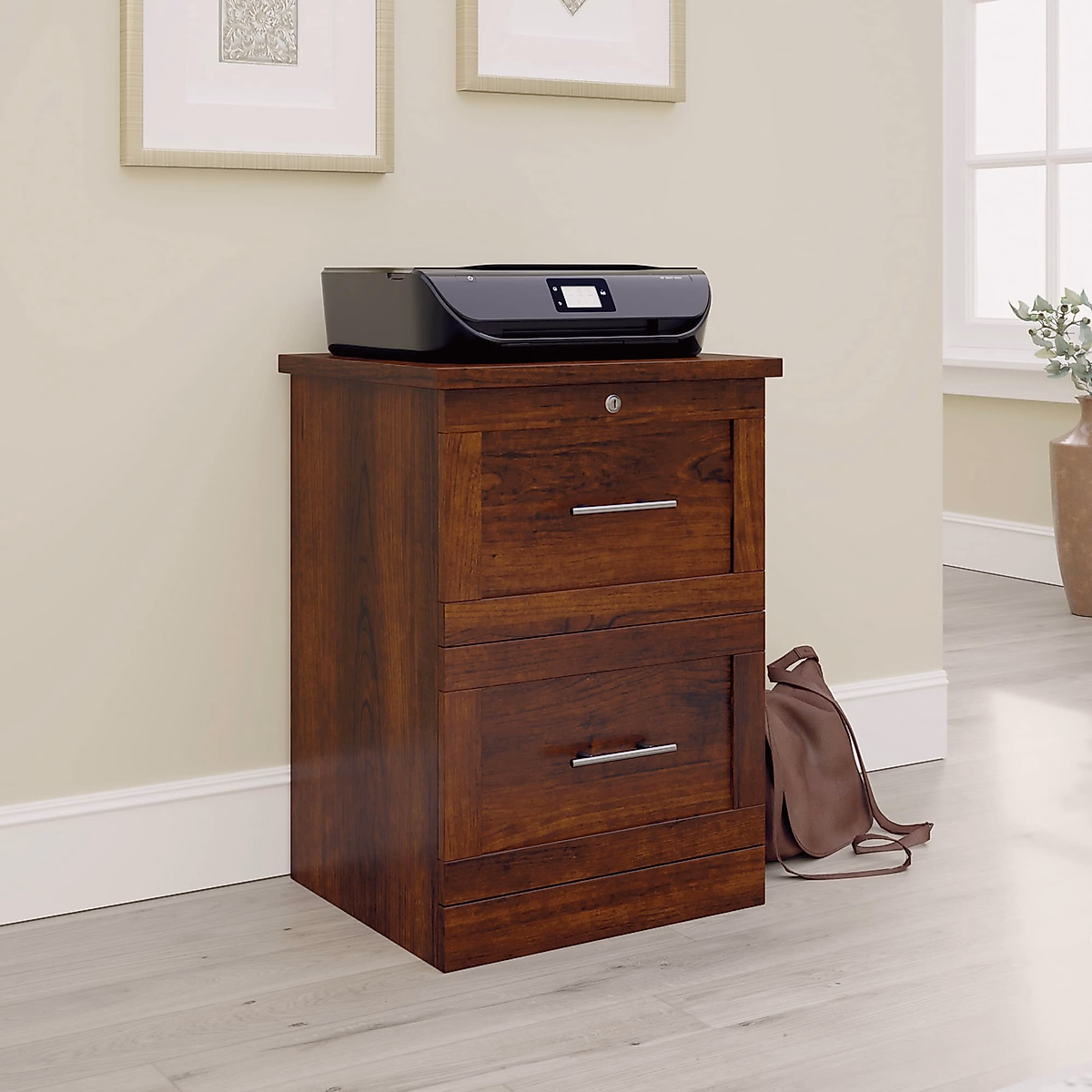 Realspace® 2-Drawer 17"D Vertical File Cabinet, Mulled Cherry