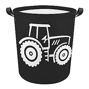 Vintage Tractor Laundry Basket Hamper Bag Dirty Clothes Storage Bin Waterproof Foldable Collapsible Toy Organizer for Office Bedroom Clothes Toys Gift Basket