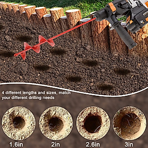 TCBWFY 4 Set Auger Drill Bit for Planting,Heavy Duty Garden Auger Spiral Drill Bit Bulb Planter Tool for Planting Bedding Plants,Universal for Cordless Drill(1.6"x9",2"x14.6",3"x16.5",3"x12")