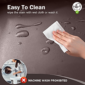 vctops 8 Pieces Waterproof Faux PU Leather Recliner Sofa Covers Stretch Soft 3 Seats Couch Cover Anti-Slip Sofa Slipcover Furniture Protector with Elastic Bottom for Kids Pet(Dark Coffee,3 Seat)