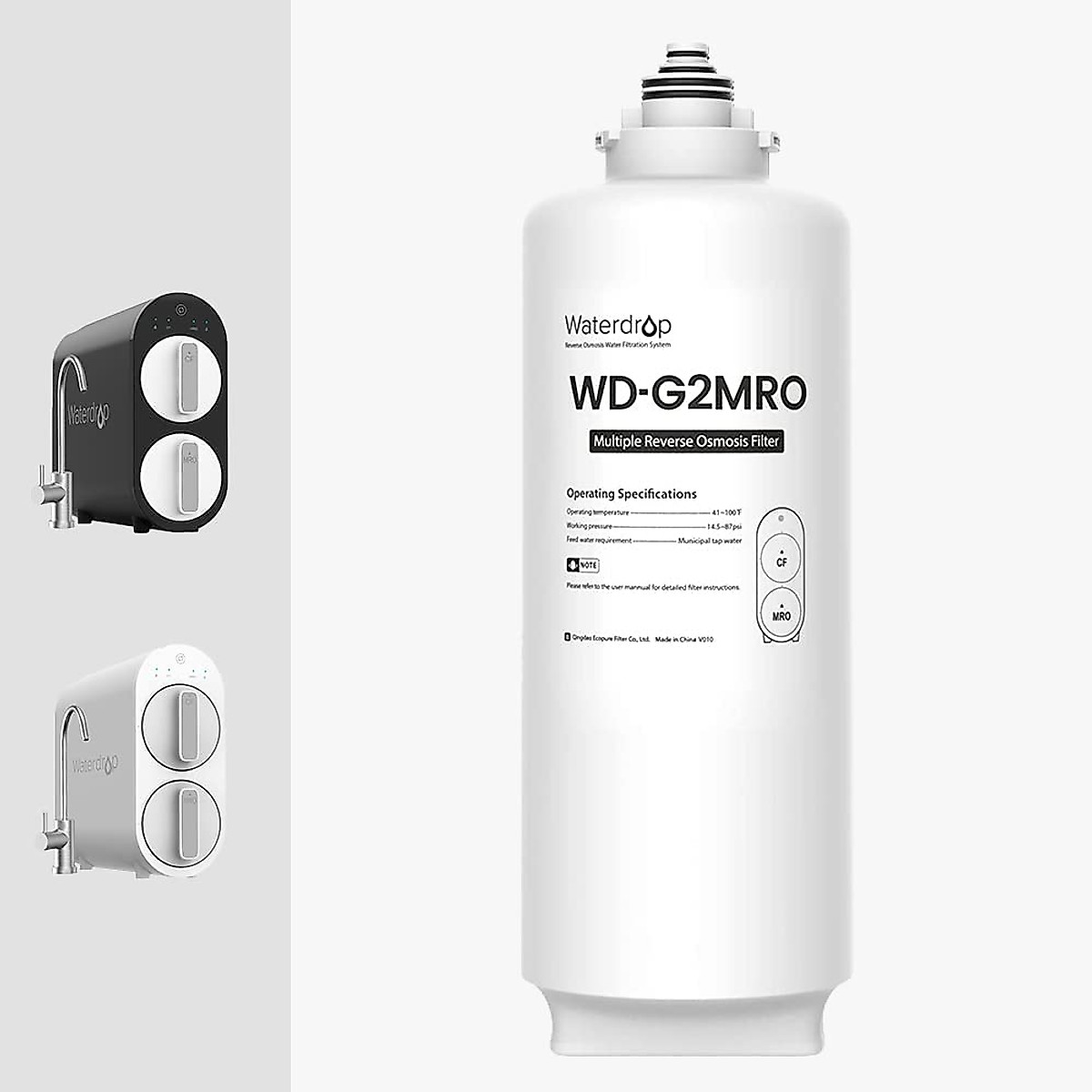 Waterdrop WD-G2MRO Filter, Replacement for WD-G2-W, WD-G2-B Reverse Osmosis System, 2-year Lifetime, Reduce PFAS