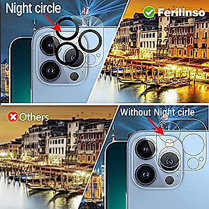 Ferilinso Designed for iPhone 13 Pro Screen Protector, 3 Pack HD Tempered Glass with 2 Pack Camera Lens Protector, Case Friendly, 9H Hardness, Bubble Free, 5G 6.1 Inch, easy installation