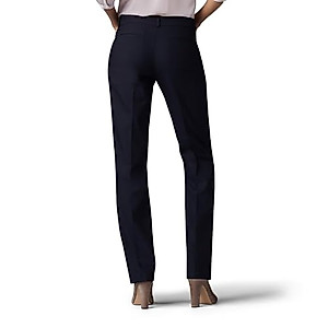 Lee Women's Secretly Shapes Regular Fit Straight Leg Pant, Black, 14