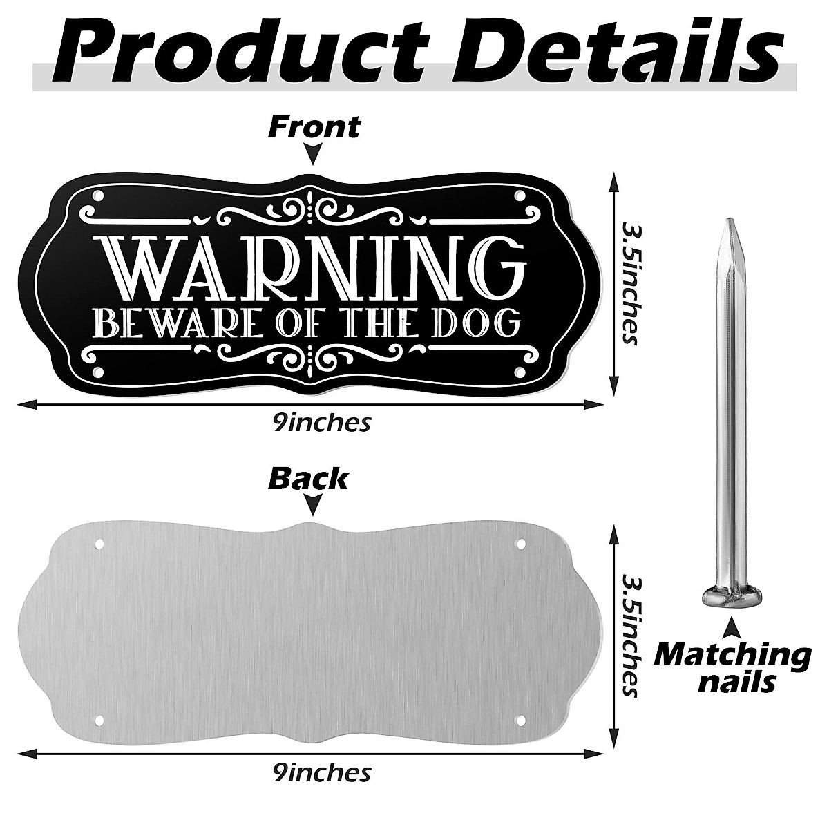 Moxweyeni 2 Pieces Dog Sign for Fence Beware of Warning Signs Metal Aluminum Funny Rustic Dog in Yard Keep Gate Closed Wall Door Sign