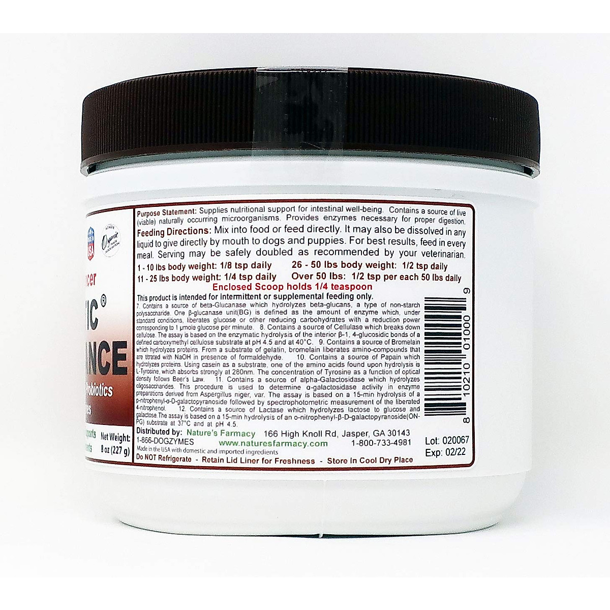 Dogzymes Probiotic Daily Balance - Supplies Nutritional Support and Live microorganisms for intestinal Well-Being as Well as enzymes for Proper Digestion. (8 Ounce)