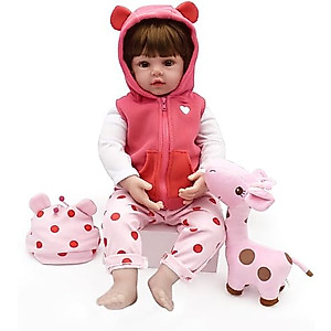 CHAREX Reborn Baby Dolls Silicone Full Body, 18 Inches Lifelike Baby Dolls Girls, Soft Vinyl Weighted Doll for Age 3+