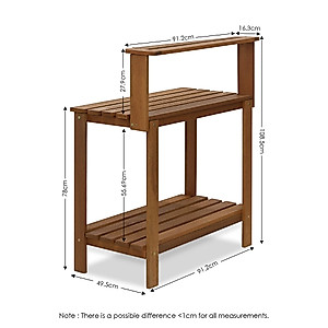 Furinno Tioman Outdoor Hardwood Potting Bench and Backless Bench