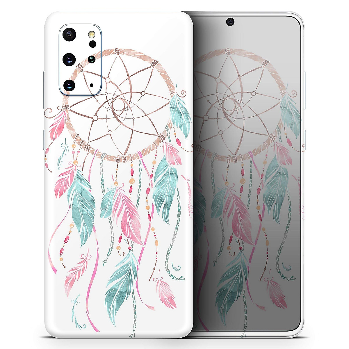 DesignSkinz Watercolor Dreamcatchers v2 Protective Vinyl Decal Wrap Skin Cover Compatible with The Samsung Galaxy S20 (Screen Trim & Back Glass Skin)