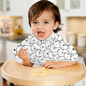 vvfelixl Muslin Burp Cloths Polar Bear Baby Washcloths for Baby Girl Boys 2 Pack White