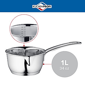 Küchenprofi Stainless Steel Saucepan with Clad Bottom, 34-Ounce