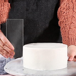 4 Pieces Large Clear Acrylic Cake Scraper Set Cakes Smoother Scraper Cake Stripes Edge Contour Comb for DIY Icing Frosting Buttercream Cream Decorating Kitchen Baking Tool Mousse Pastry Cutter