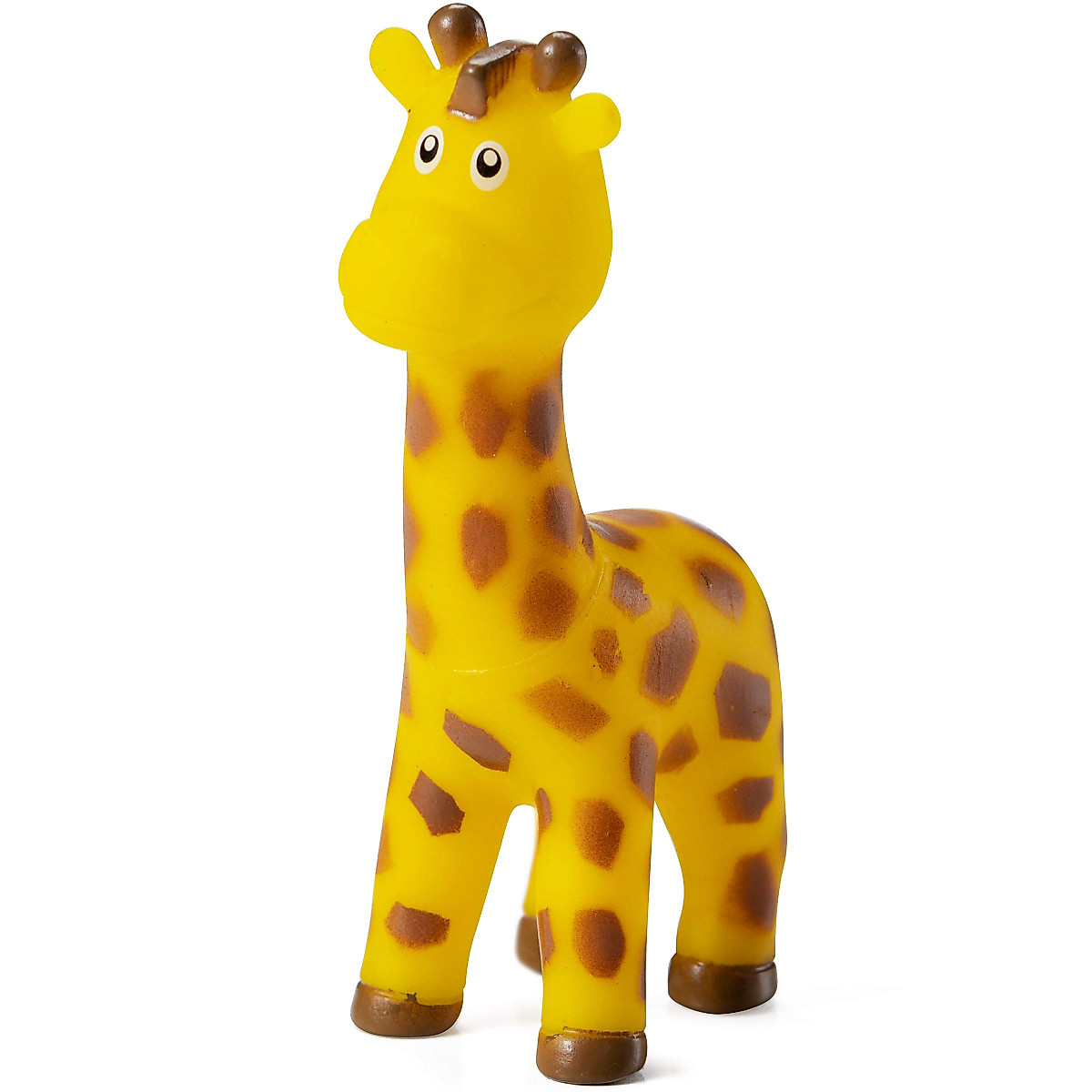 Mini Zoo Animals - (Pack of 12) Vinyl Rubber Jungle Safari Animal Figures, Squeezable Bath Tub Toys for Kids, Baby Shower, Birthday Party Supplies, Favors, Cake Decor, Table Decorations