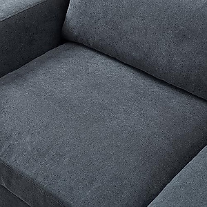 Lepfun Oversized Fabric Set, Extra Large L Shaped Reversible Chaise Sectional Couch, 124.4” Width, 4 Seat Modular Sofa with Storage Ottaman, Dark Grey