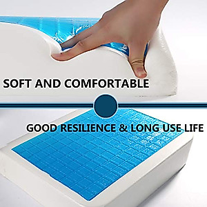 YOUFI Extra Thick Large Seat Cushion -19 X 17.5 X 4 Inch Gel Memory Foam Cushion with Carry Handle Non Slip Bottom - Pain Relief Coccyx Cushion for Wheelchair Office Chair (Black (1PACK))