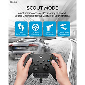 AOLION Stereo Headset Adapter for Xbox Controller, Audio Mic Headphone Adapter for Xbox One/One S/X/Elite 1/ Elite2/ Series S/X Controller-Xbox Controller Accessories Adapter Adjust Audio Balance
