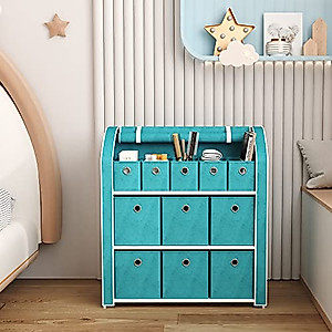 HOMEFORT 11 Drawer Dresser Chests of Drawers Toy Clothes Organizer Fabric Storage Cube Bins with Sturdy Metal Shelf for Bedroom Living Room