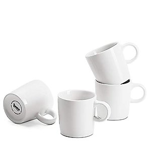 Sweese 3.5oz Porcelain Espresso Cups Set of 4, Mini Coffee Mugs Demitasse Cups - White (409.401)