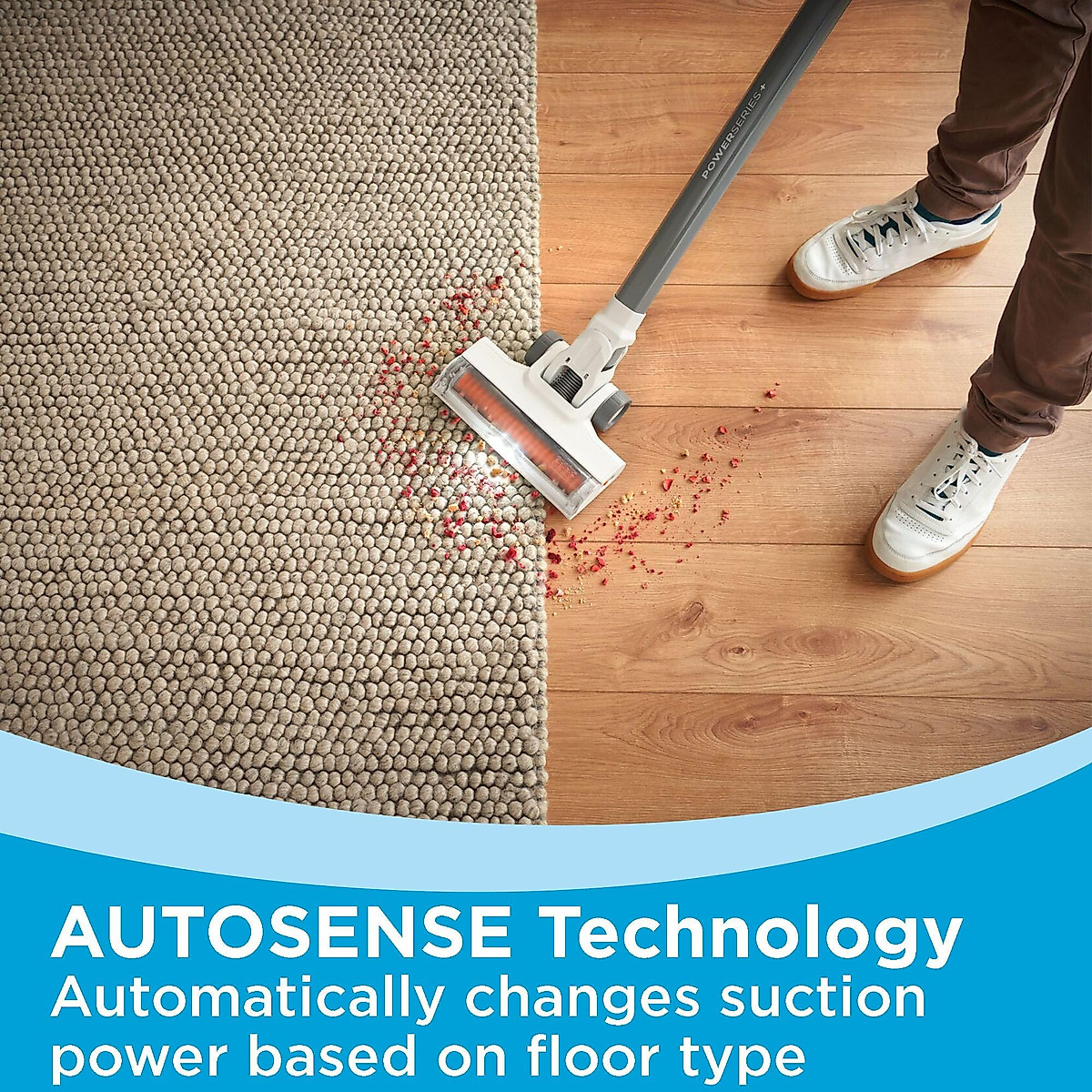 BLACK+DECKER POWERSERIES+ 20V MAX Cordless Stick Vacuum with LED Floor Lights, Lightweight, Multi-Surface (BHFEA520J) , White