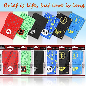 Busjoy Stand for Nintendo Switch, Switch OLED, Steam Deck, Switch Lite, Animal Crossing Angle Adjustable Swicth Holder, Portable Foldable Compact Non-Slip Bracket - Blue