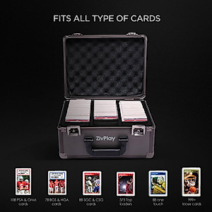 ZivPlay Graded Card Case 108 PSA Slab Capacity Graded Card Storage Box with Anti Theft Metal Locks Fits PSA BGS SGC HGA GMA CSG Trading Sports Cards Gunmetal Grey Color