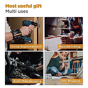 Magnetic Wristband with 15pcs Strong N38 Magnets, Tool Gift for Father, Boyfriends, Handyman, Electrician