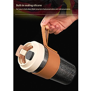 17oz Titanium Coffee Tumbler, Vacuum Insulated Travel Mug Spill Proof with Sliding Lid Reusable, for Hot and Cold Drinks