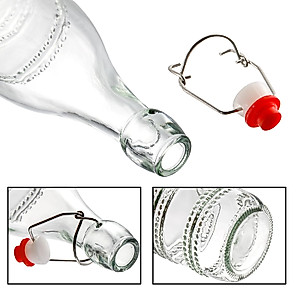 Nicunom 4 Pack Swing Top Glass Bottles 32 Oz, Clear Glass Brewing Bottle Flip Top Glass Bottle Airtight Glass Beer Bottles for Kombucha, Beverages, Wine, Juice, Oil, Vinegar, Water, Soda, Kefir