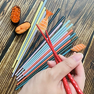 Koolemon Fiberglass Reusable Chopsticks, Non-Slip,Diamond Design (5)