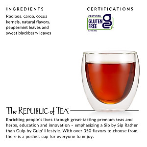 The Republic of Tea Peppermint Cuppa Chocolate Tea, 36 Tea Bags, Rooibos Tea Dessert Blend