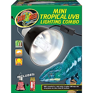 Zoo Med Mini Tropical UVB Lighting Single Combo, 100 Watt