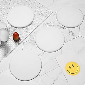 3.15" Door Stop Wall Protector, 4 pcs White Soft Silicone Door Handle buffers, Mute and Shock Proof, Wall Protector with self-Adhesive to Protect The Wall Surface