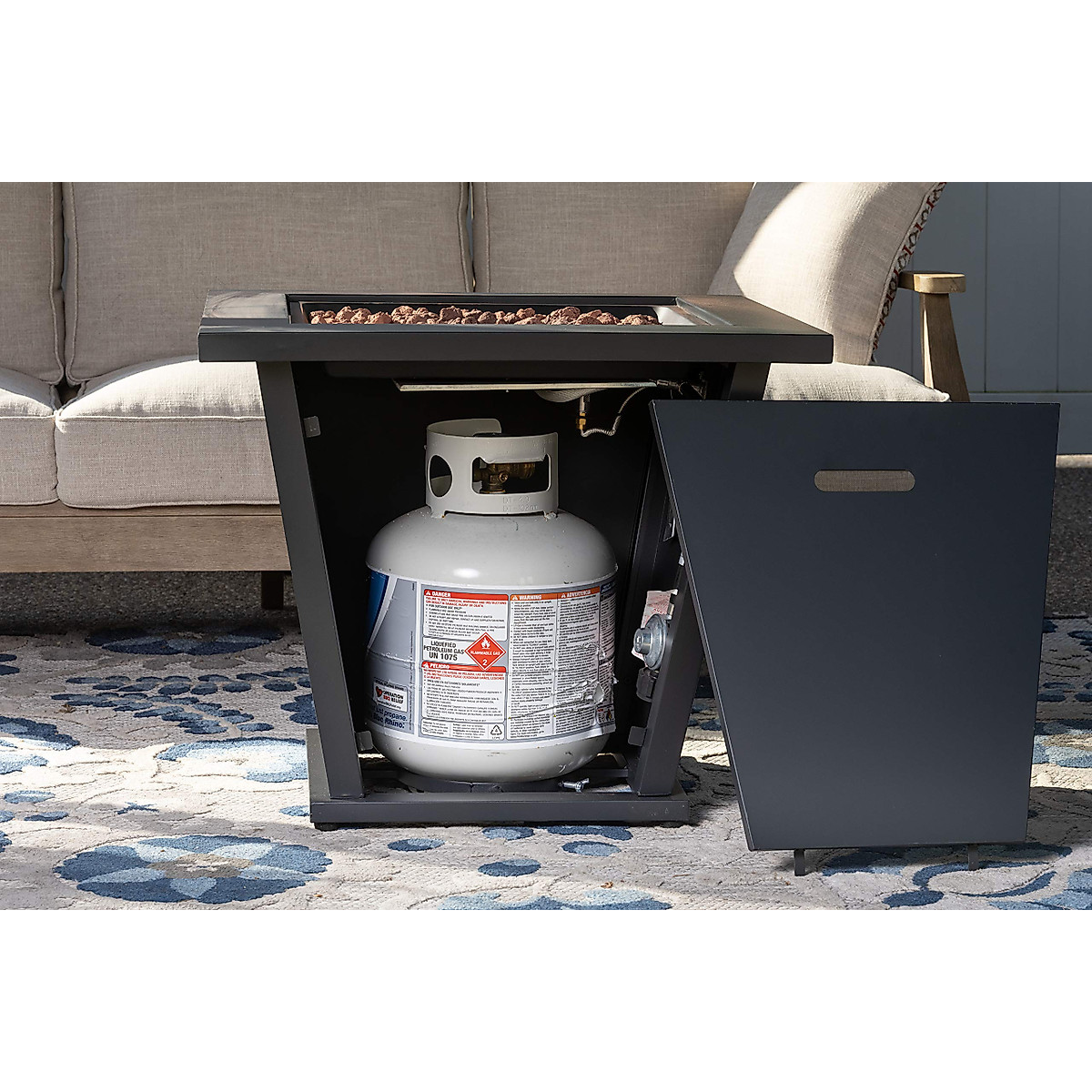 Bond Manufacturing 51843 28in Olivera Fire Table, Black