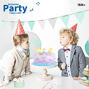 Kids Birthday Cake Toy for Baby with five Candles Music Pretend Play Cake for Toddlers