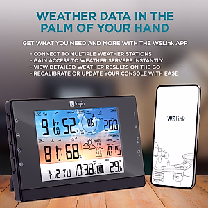 Logia 5-in-1 Wi-Fi Wireless Weather Station with Solar | Indoor/Outdoor Remote Monitoring System,Temperature, Humidity, Wind Speed/Direction, Rain & More, Wireless Console w/Forecast Data, Alerts