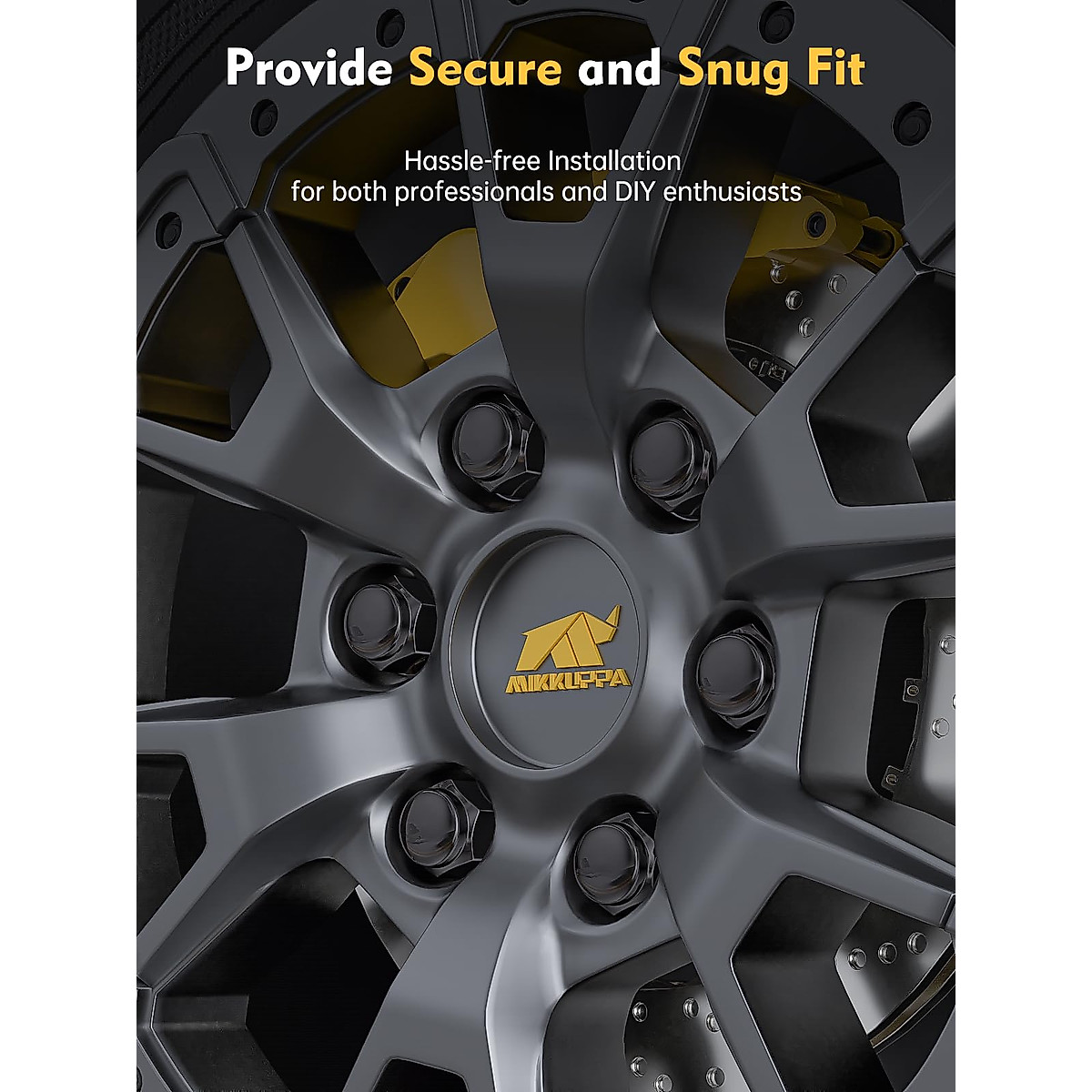 MIKKUPPA 24pcs M12x1.5 Lug Nuts - Replacement for 1984-2022 Toyota 4Runner, 1995-2021 Tacoma, 2000-2006 Tundra Aftermarket Wheel - Black Closed End Lug Nuts