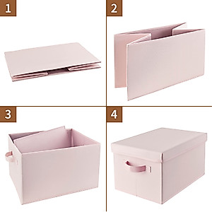 GRANNY SAYS Bundle of 3-Pack Fabric Storage Bins with Lid & 3-Pack Storage Bins for Closet Organization