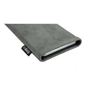 fitBAG Classic Gray Custom Tailored Sleeve for Xiaomi Redmi Note 6 Pro | Made in Germany | Genuine Alcantara Pouch case Cover with Microfibre Lining for Display Cleaning