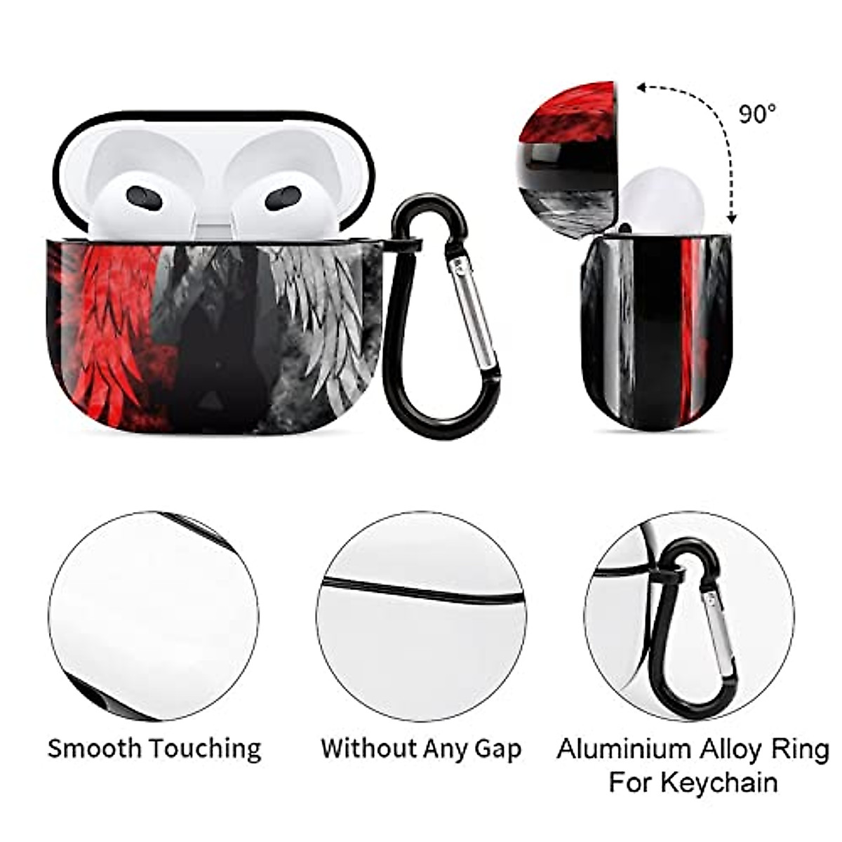 for AirPods 3rd Generation Case with Keychain Whole Body Anime Printing Shockproof Protective Case Cover for Wireless Charging Compatible with AirPods 3