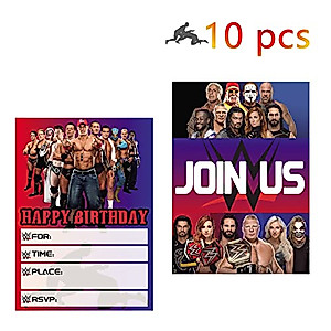 44 Pcs Boxing Party Supplies, Wrestling Fighting Theme Birthday Party Set, Includes Happy birthday banner, Cake topper, Cupcake Toppers, Balloons, Invitation Card for Kids Men Party Decorations