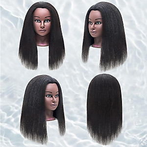 Mannequin Head with Hair 28“ Manikin Head Hairdresser Training Head Cosmetology Doll Head for Styling Braiding Practice with Clamp Stand (Blonde-5)