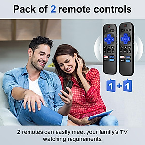 (Pack of 2) Replacement for Roku TV Remote Control - Only for Roku TV, Universal for Onn Roku/TCL Roku/Hisense Roku/Philips Roku/Element Roku TV (Not for Stick or Box)