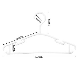 Plastic Children's Hangers Baby Hangers Kids Toddler's Clothes Suit Coat Hangers Wardrobe Dress Holders Hooks (10Pcs, White)