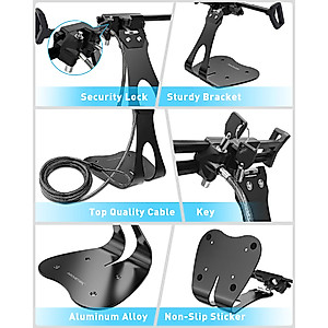 AboveTEK Anti-Theft iPad Stand, Universal Security POS Tablet Stand, Diagonally-Oriented iPad Locking Mount for 7-13 inch iPad, Galaxy with Security Cord and Key, 360° Swivel for Business and Retail